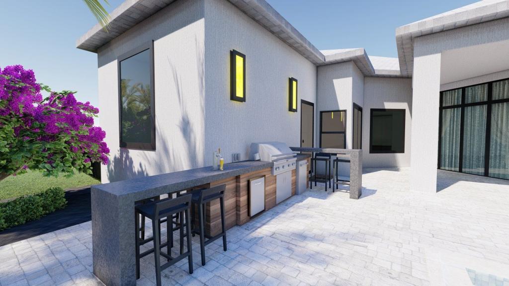 Outdoor Kitchen Design Rendering (Weston, FL) – Dreamscapes By Zury